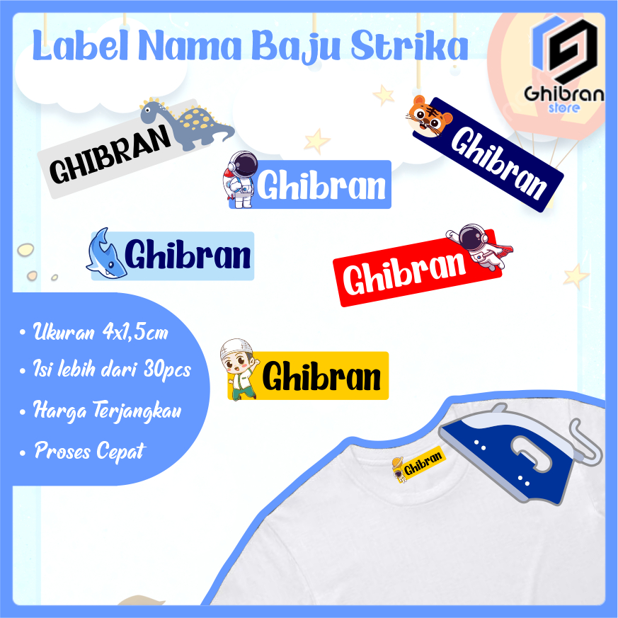 Jual Stiker Kain Custom Nama II Stiker Setrika Label Nama Baju II ...