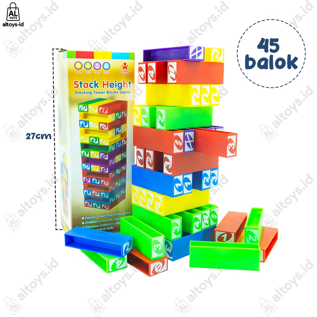 Jual MAINAN ANAK-ANAK GAME PERMAINAN BALOK SUSUN STACKING TOWER BLOCKS ...