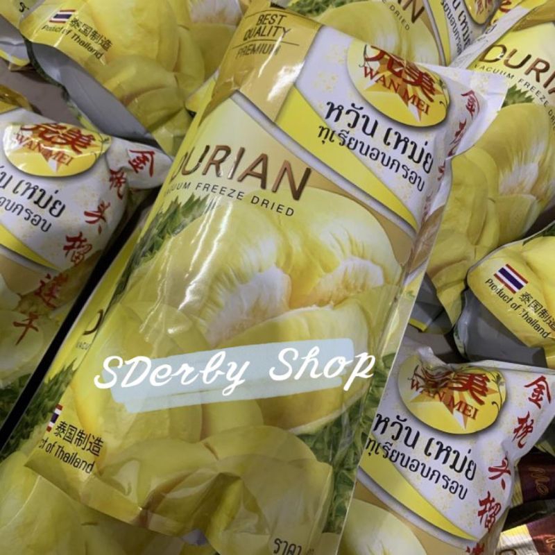 Jual Wan Mei Durian Vacuum Freeze Dried Premium Wanmei Snack Thailand ...