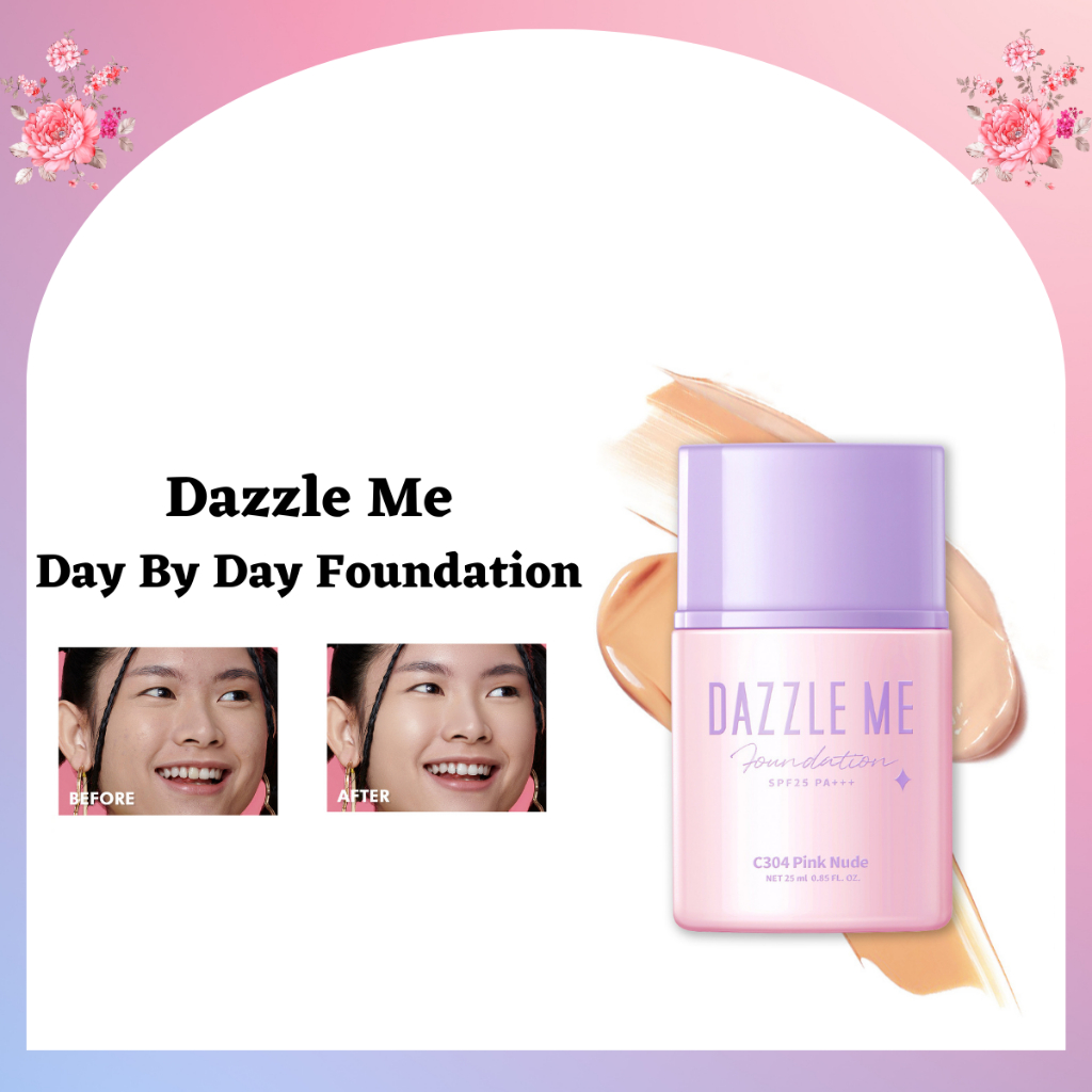 Jual Dazzle Me Day By Day Foundation | Full Coverage Oil Control Long Lasting Makeup SPF 25 PA ...