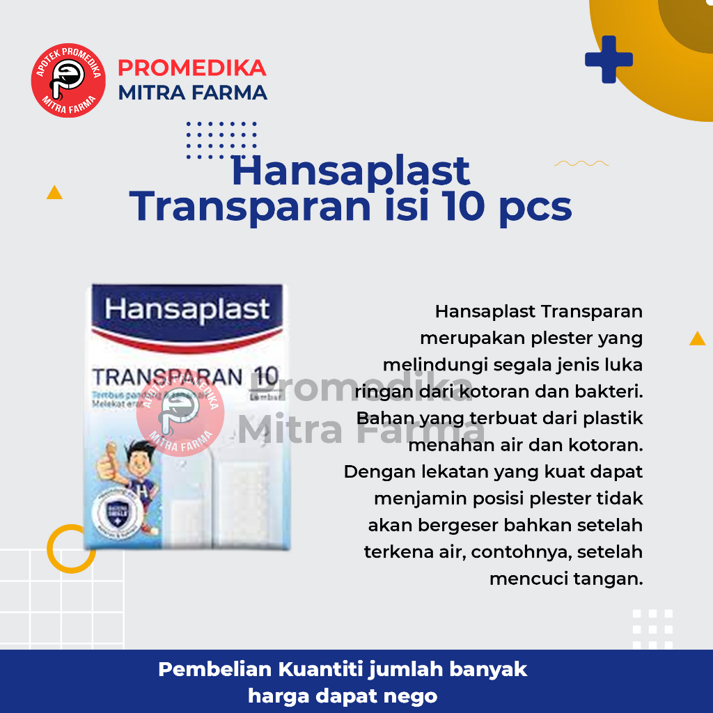 Jual Hansaplast Transparan isi 10 pcs/Amplop / Plester Luka Transparan | Shopee Indonesia