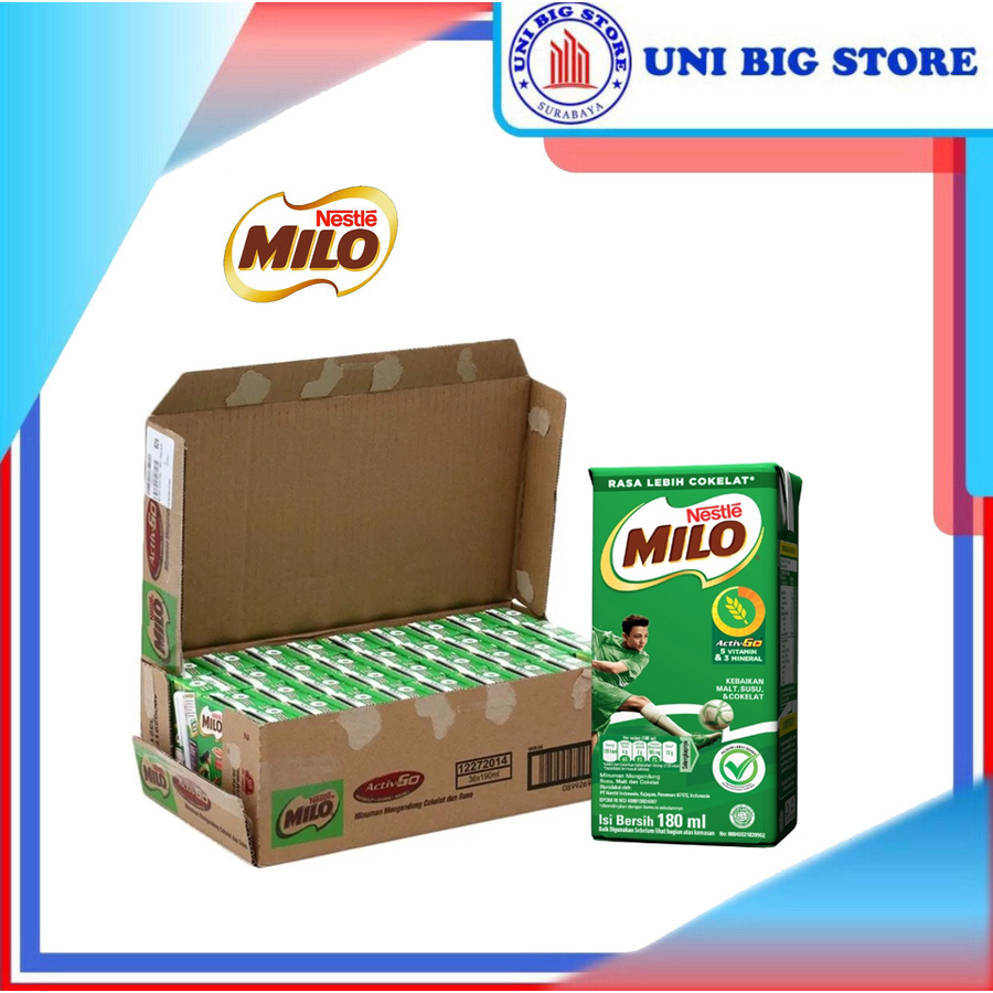 Jual Nestle MILO Susu UHT Activ Go 180 ml x 36 pcs DUS Chocolate Milk | Shopee Indonesia