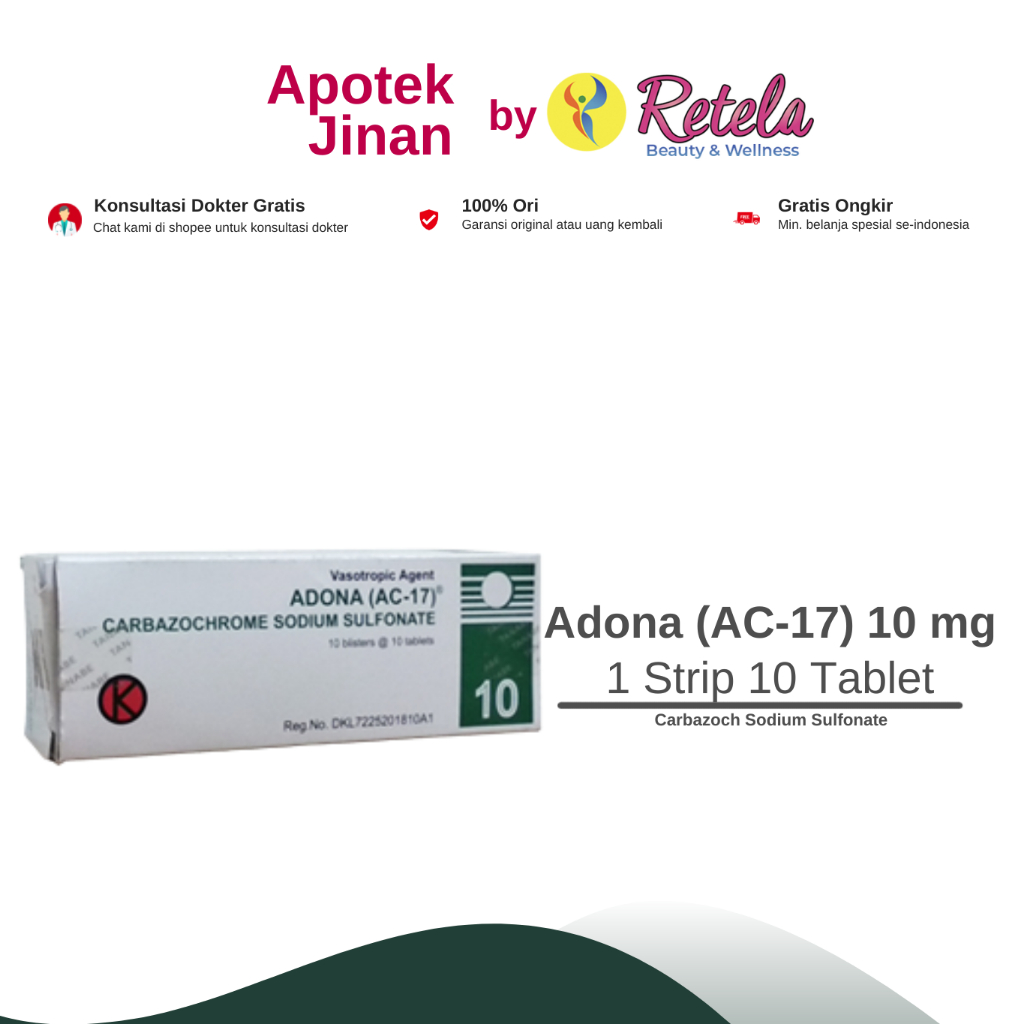 Jual ADONA AC 17 10MG 1 STRIP 10 TABLET | Shopee Indonesia