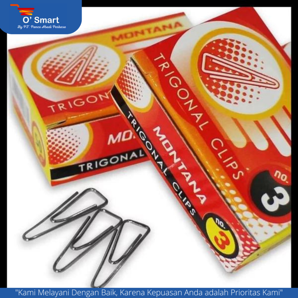 Jual MONTANA Trigonal Clip / Paper Clip / Penjepit Kertas No.3 | Shopee ...
