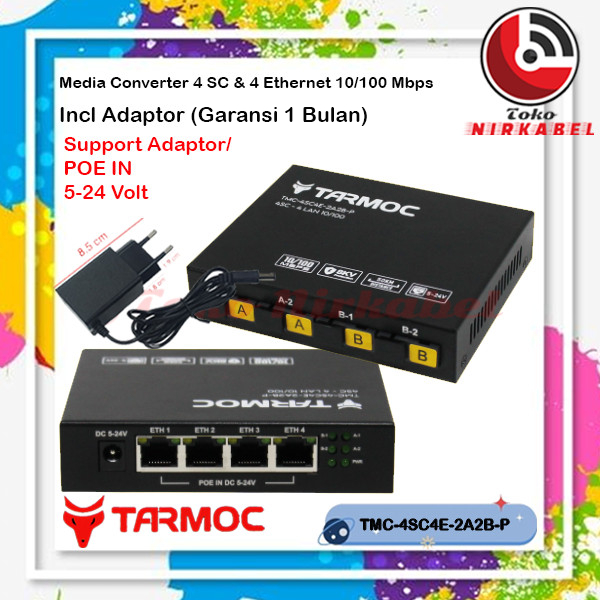 Jual Tarmoc TMC-4SC4E-2A2B-P | 4 FO 4 Lan 10/100 POE IN (5-24V) Media ...