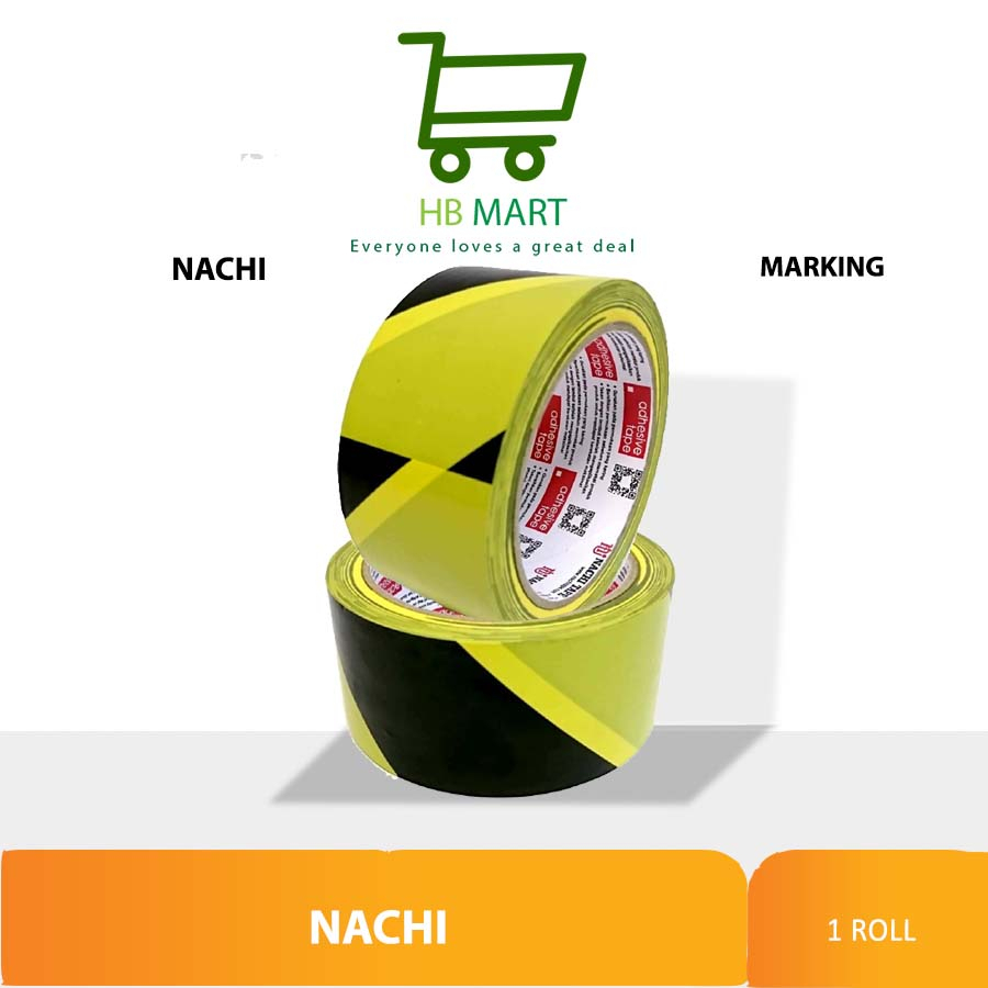 Jual PVC Floor Marking Nachi Tape Lakban Lantai Kuning-Hitam 48mm x 20m ...