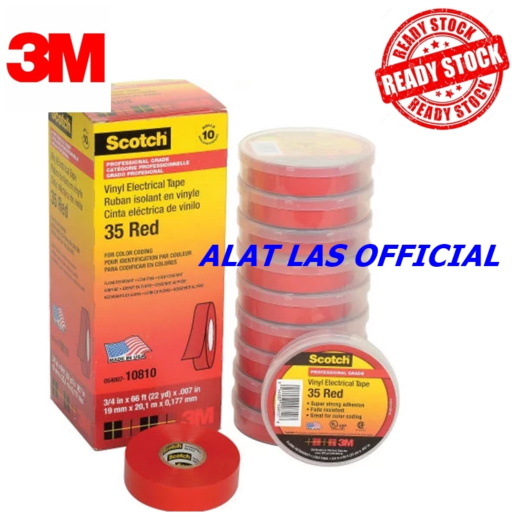 Jual Isolasi Listrik 3M Scotch 35 Vinyl Electrical - Merah - 19 MM x 20 ...