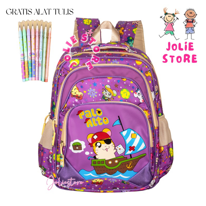 Jual Tas Ransel Anak Sekolah SD Motif Hamtaro Palo Alto 41777P (UKURAN ...