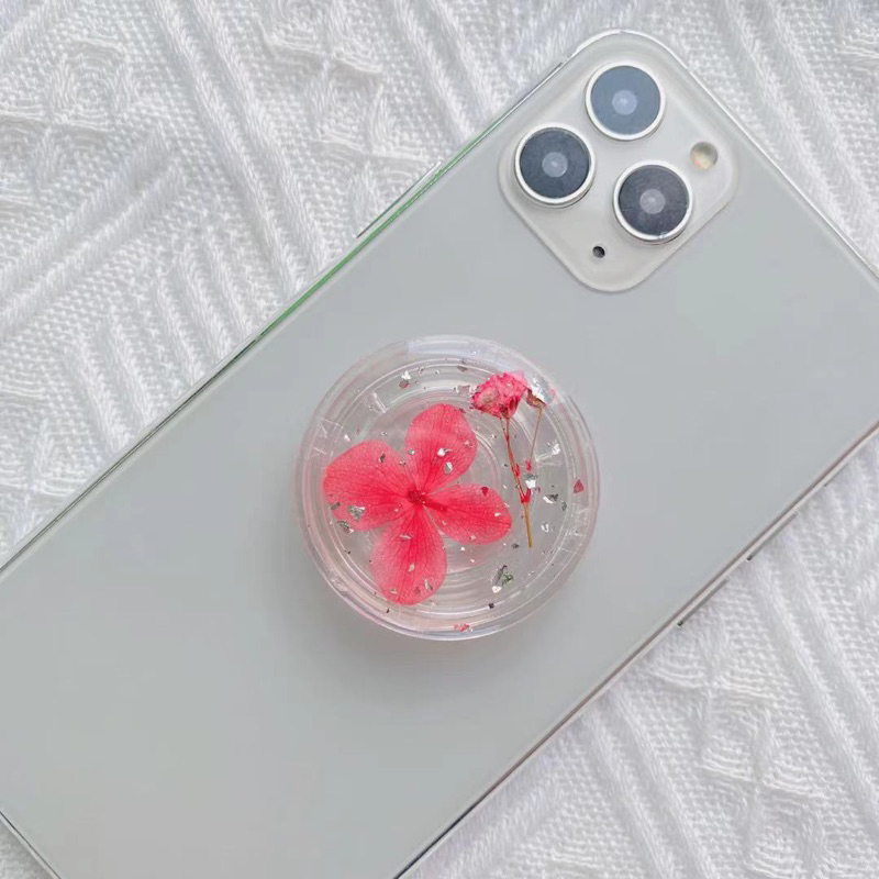Jual Popsocket Grip Tok Transparan Glitter Dried Flower Hologram Case ...