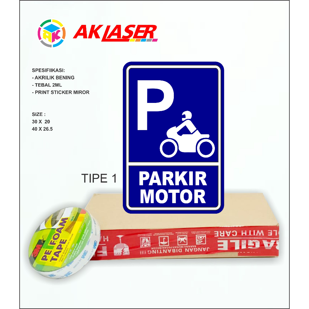 Jual Akrilik Sign Parkir Motor Tipe 1 ACRYLIC SIGN MOTOR | Shopee Indonesia