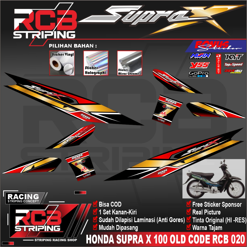 Jual Striping Supra X 100CC / Supra X / Supra Fit Lama Variasi Sticker ...