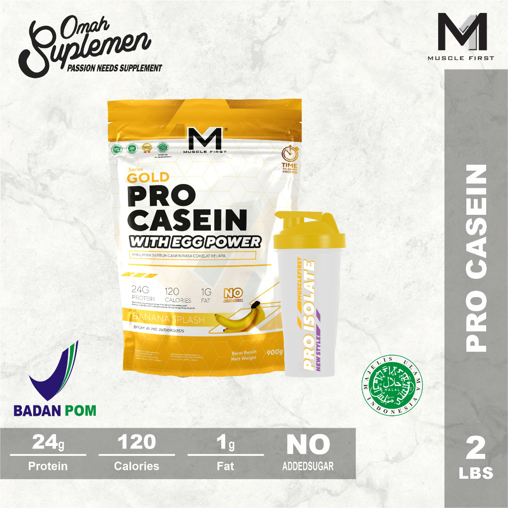 Jual M1 Muscle First Pro Gold Casein with Egg Power 2lbs Whey Casein ...
