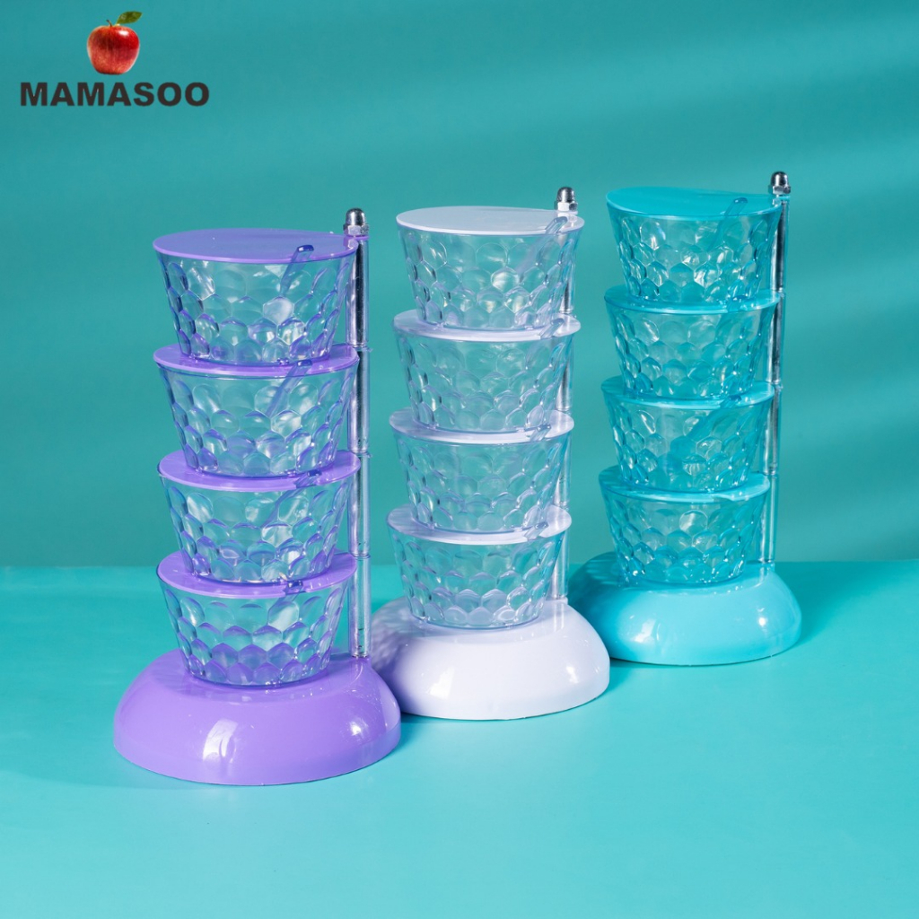Jual MAMASOO Tempat Bumbu Dapur / Rak Bumbu Dapur Putar 4 Susun BD-788 ...