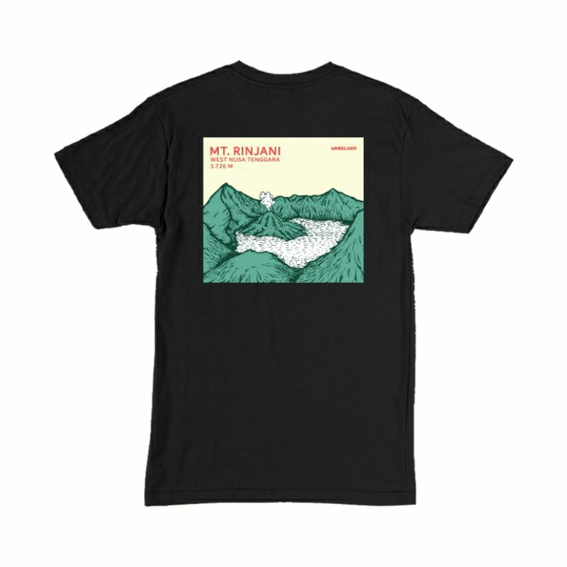 Jual Wheelger Rinjani Tshirt - Black (KAOS GUNUNG) | Shopee Indonesia