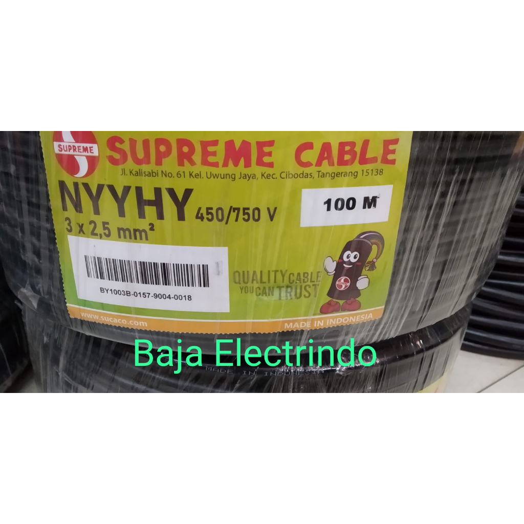 Jual Kabel Listrik Serabut isi 3 NYYHY 3X2,5mm SUPREME per 50meter dan ...