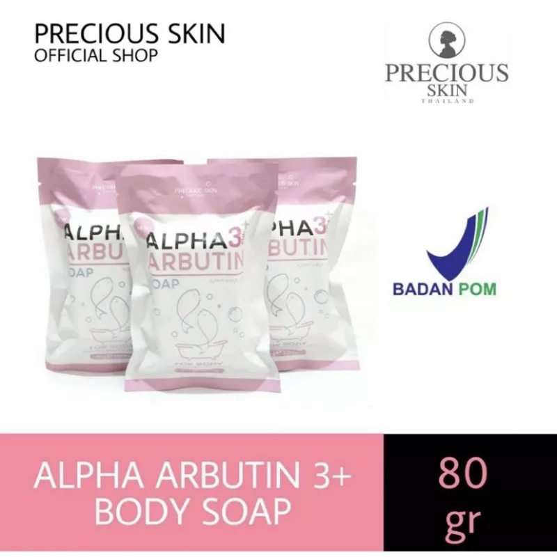 Jual PRECIOUS SKIN ALPHA ARBUTIN 3 PLUS COLLAGEN WHITENING SOAP / SABUN MANDI | Shopee Indonesia