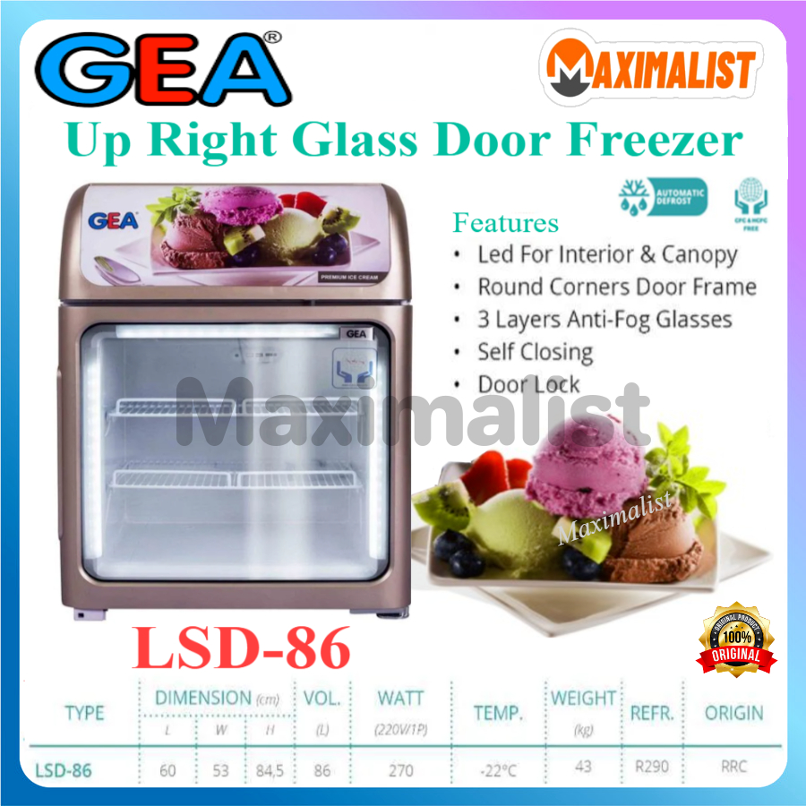 Jual Upright Glass Door Freezer GEA LSD-86 Mini Upright Freezer GEA ...