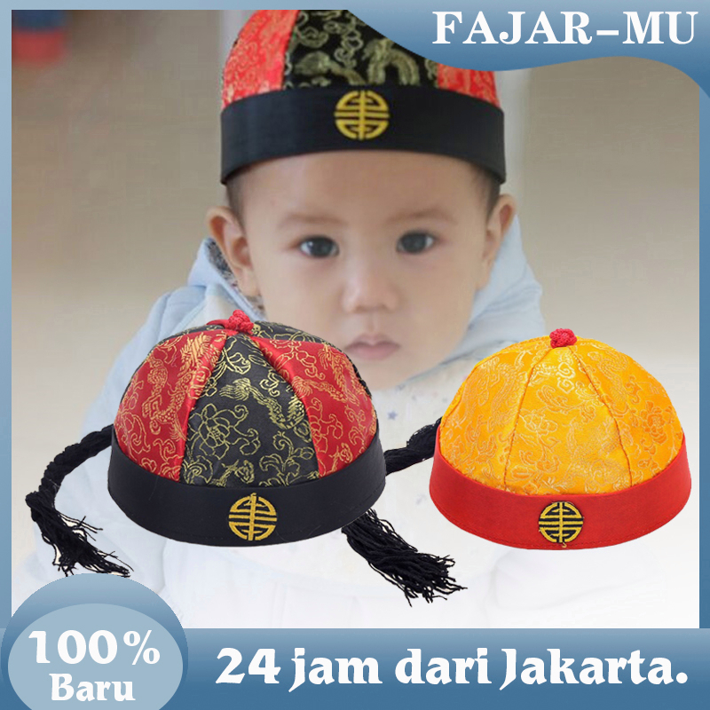 Jual Topi Imlek Anak Laki Topi Kepang China Imlek Topi Kain Cheongsam ...