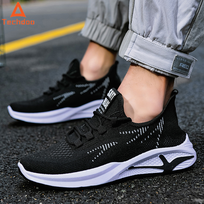 Jual Techdoo Sepatu Olahraga Pria Sneakers Casual Sport Sekolah Cowok Kekinian Anti Slip MR150 ...