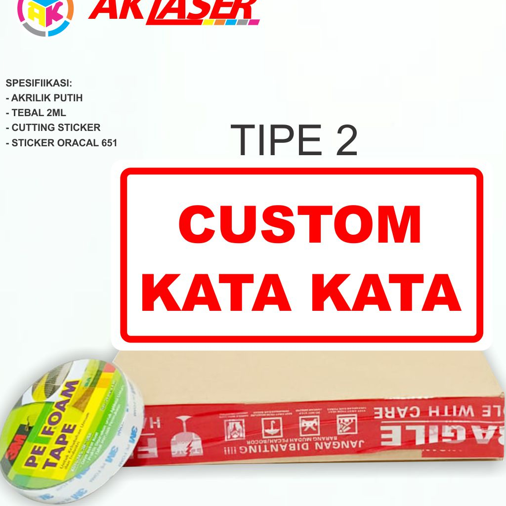 Jual AKRILIK PUTIH CUSTOM TULISAN / KATA KATA TIPE 2 | Shopee Indonesia