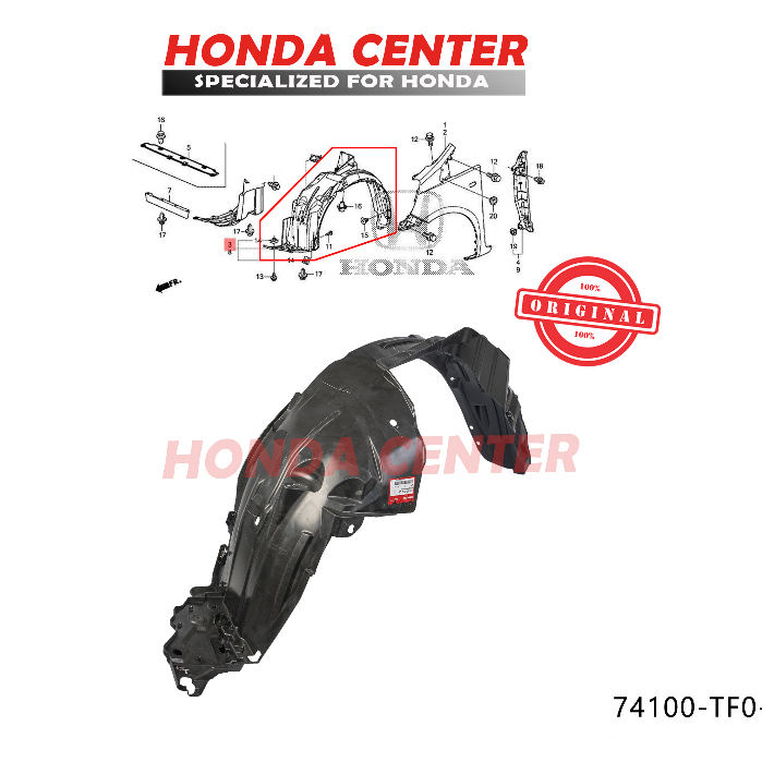 Jual Inner Linner Fender Spakbor Dalam Atas Ban Slebor Depan Kiri Kanan ...