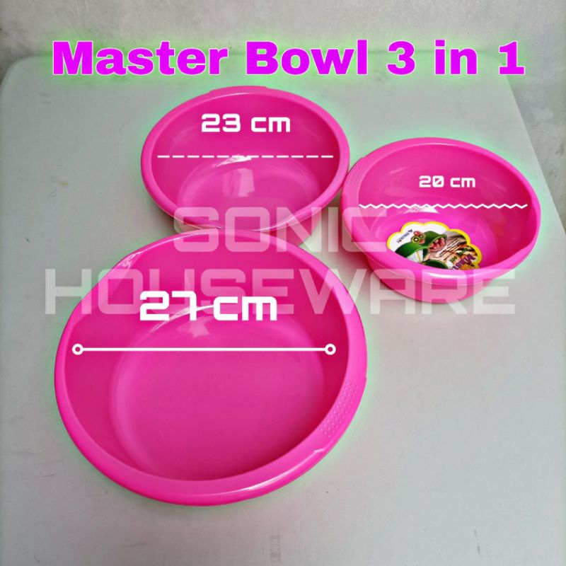 Jual Master bowl set 3 set Chef Bowl isi 3 Basin Baskom set Waskom ...