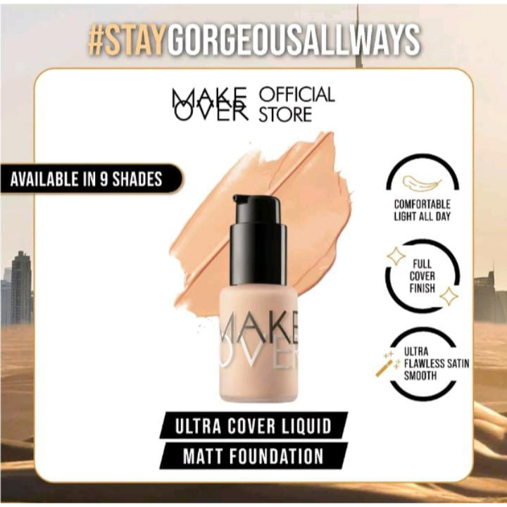 Jual MAKE OVER Ultra Cover Liquid Matt Foundation 33 ml - Matte ...