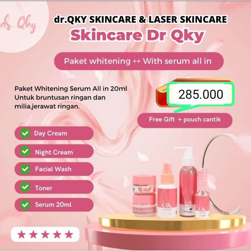 Jual skincare dr qky paket whitening ++ dengan serum 20 ML | Shopee ...