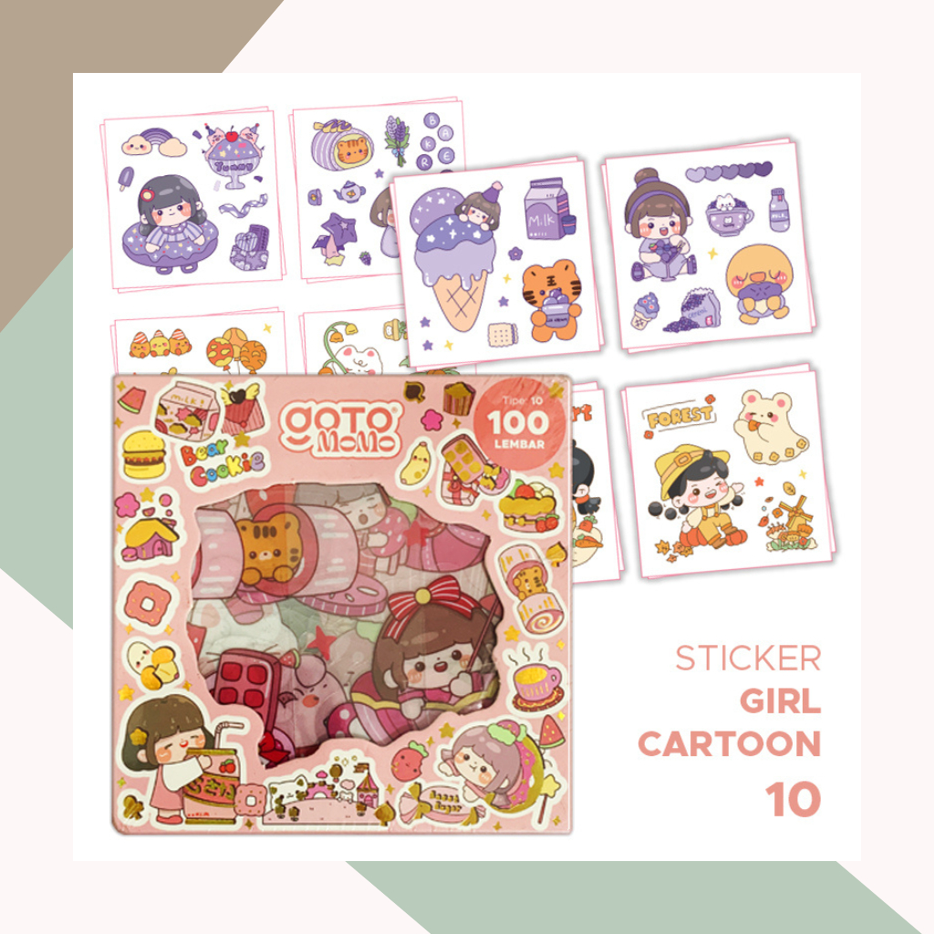 Jual Goto Momo Stiker Lucu Kartun Korea Sticker Motif Anti Air 100 ...