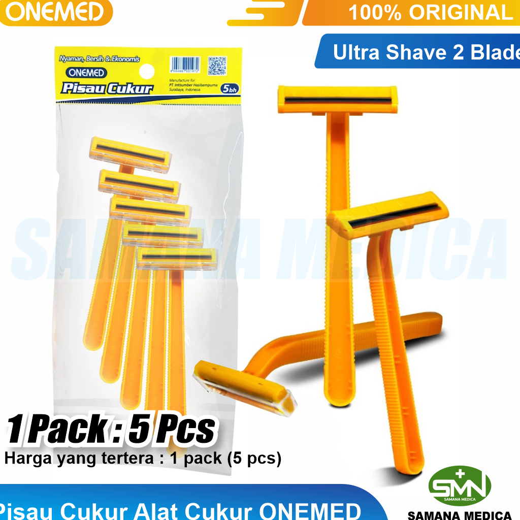 Jual Pisau Cukur Alat Cukur Ultra Shave 2 Blade ONEMED (Isi 5pcs) Kumis ...