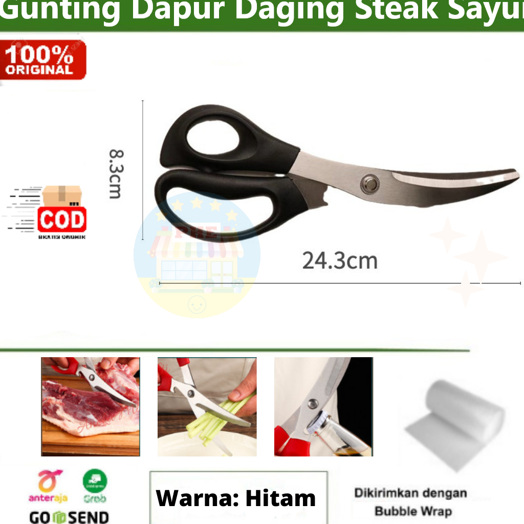 Jual Gunting Daging Ayam Steak Sayuran Ikan Daun Buah Stainless ...