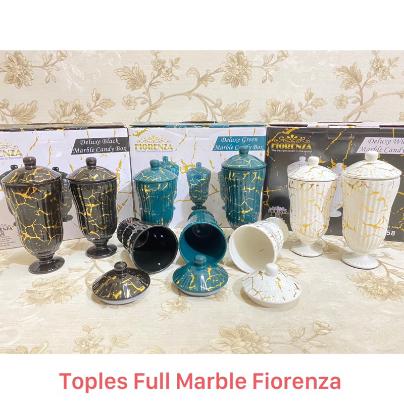 Jual Deluxe Marble Candy Box/Toples Tempat Permen Full Keramik Fiorenza ...