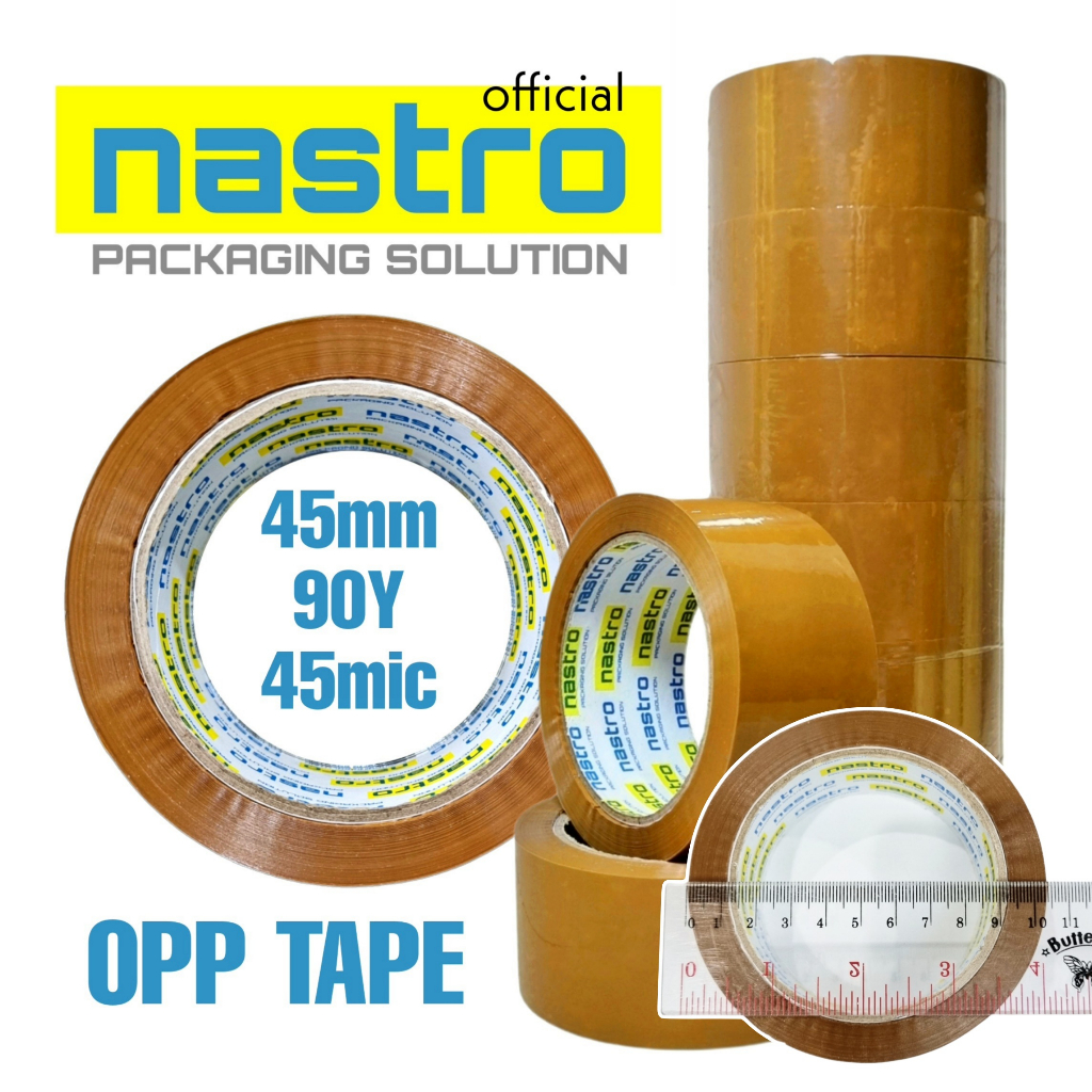 Jual LAKBAN COKLAT NASTRO 45mm x 90y x 45micron PER ROLL - OPP TAPE ...