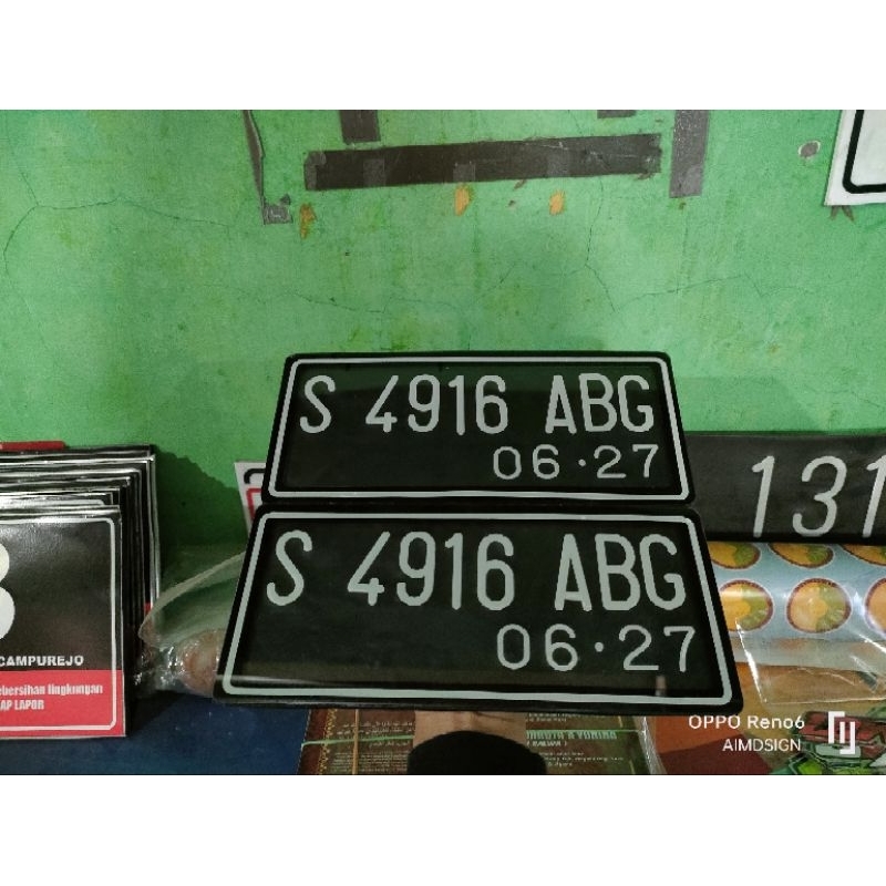 Jual plat nomor motor akrilik timbus variasi hitam baut tanam custom ...