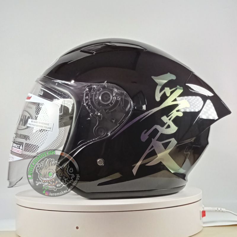 Jual HELM NHK R1 MAX KANJI #1 BLACK SILVER PEARL | Shopee Indonesia