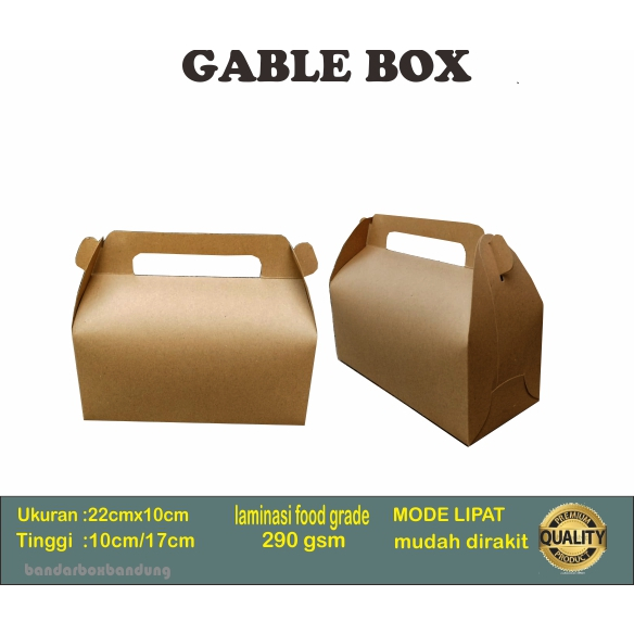 Jual Gable Box Kraft /Box Hampers /Dus Kue /Box Snack/Kotak Kue/Box ...