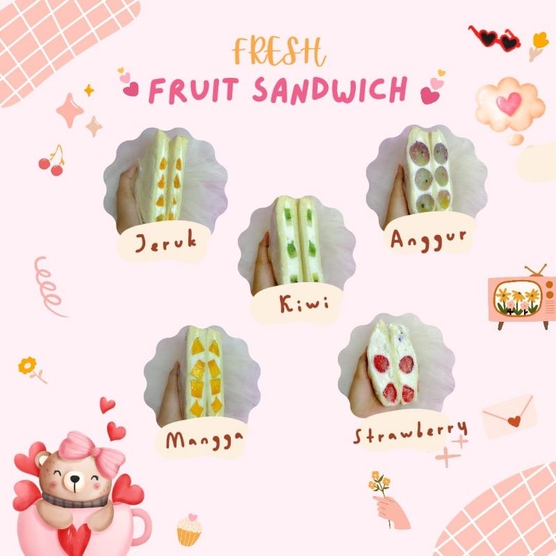Jual FRUIT SANDWICH VIRAL | ROTI SANDWICH BUAH SANDO JEPANG SNACK ...