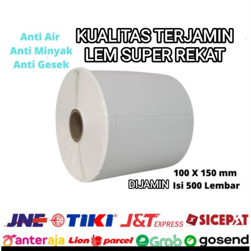 Jual KERTAS STRUCK Printer THERMAL LABEL Sticker 100X150 ISI 500PCS ...