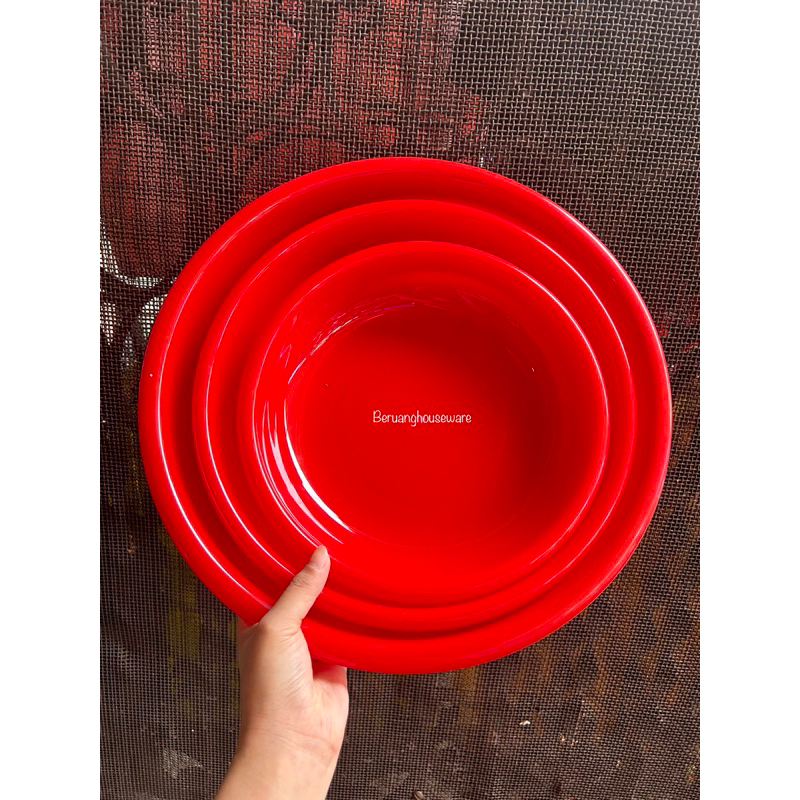 Jual piring nampan merah piring buah plastik sembahyang fruit plate ...