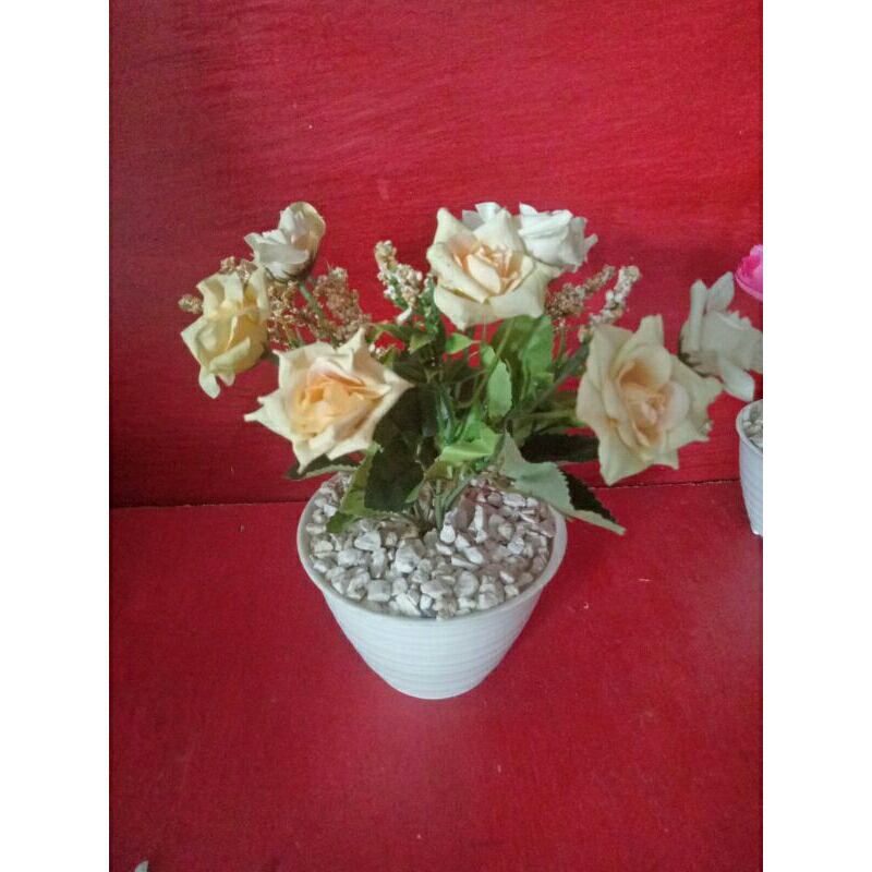 Jual Bunga hias mawar lancip/pot 12cm | Shopee Indonesia