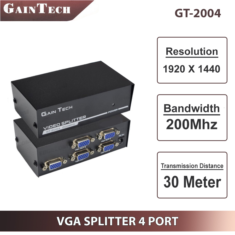 Jual VGA Splitter 4 Port - Splitter VGA 4 Port - VGA Spliter 4 port ...