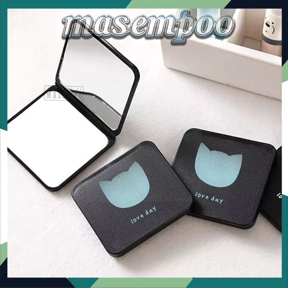 Jual Cermin Mini Lipat aethetic korea Persegi Make Up 2 Sisi | Shopee ...