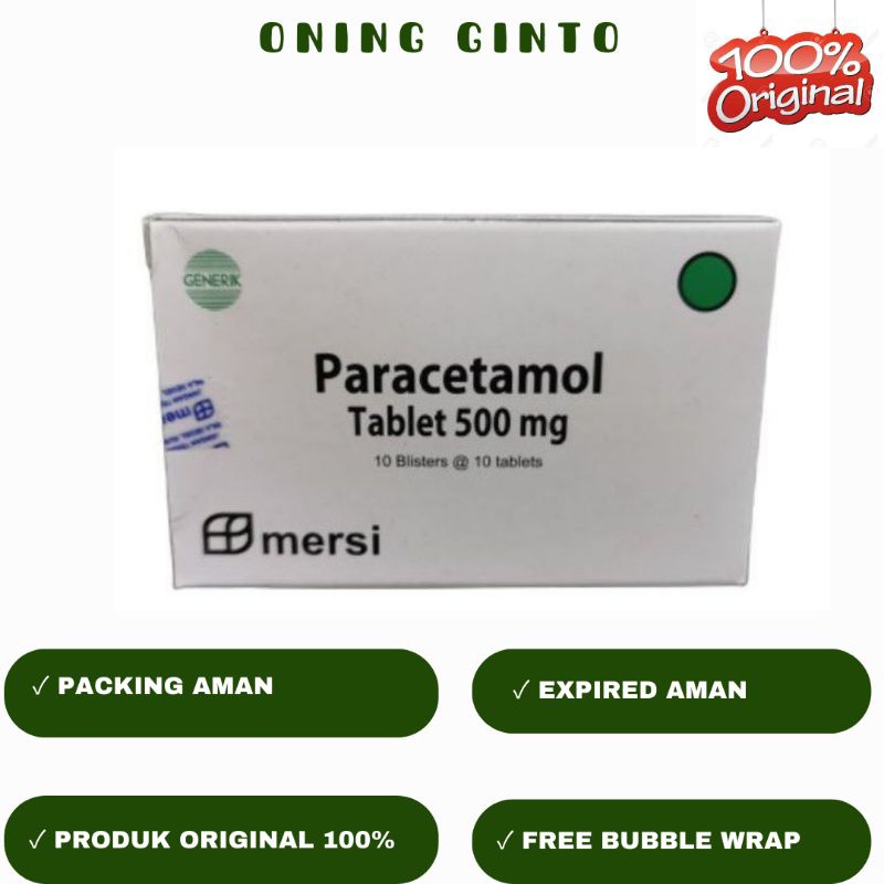 Jual PARACETAMOL 500 MG MERSI BOX ISI 100 TABLET | Shopee Indonesia
