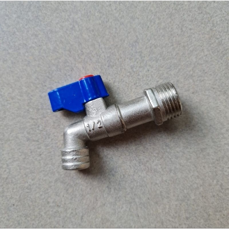 Jual Kran Besi Cebol Gagang Biru 1/2 INC | Shopee Indonesia