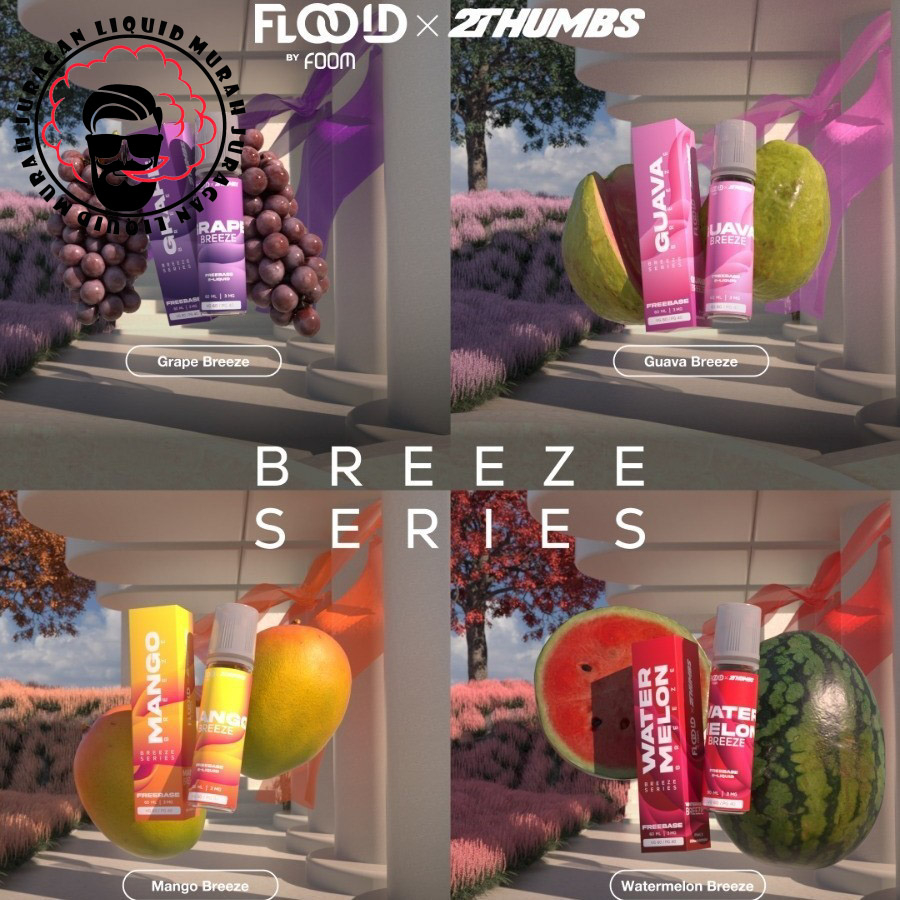 Jual FOOM BREEZE GRAPE GUAVA MANGO LIQUID 60ML 3MG 6MG FREEBASE BY FOOM ...
