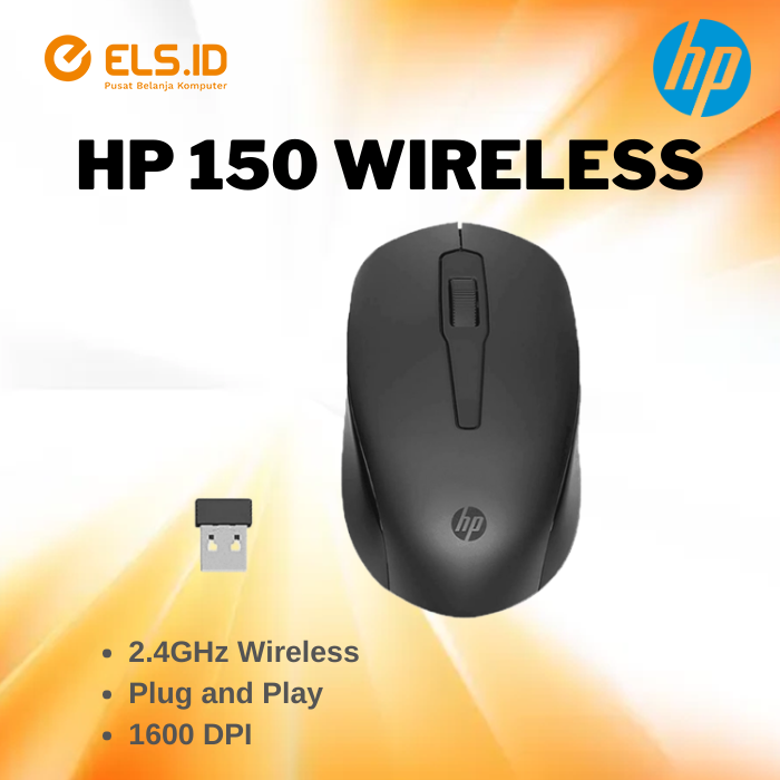 Jual Mouse Wireless HP 150 1600 DPI 2.4GHz | Shopee Indonesia