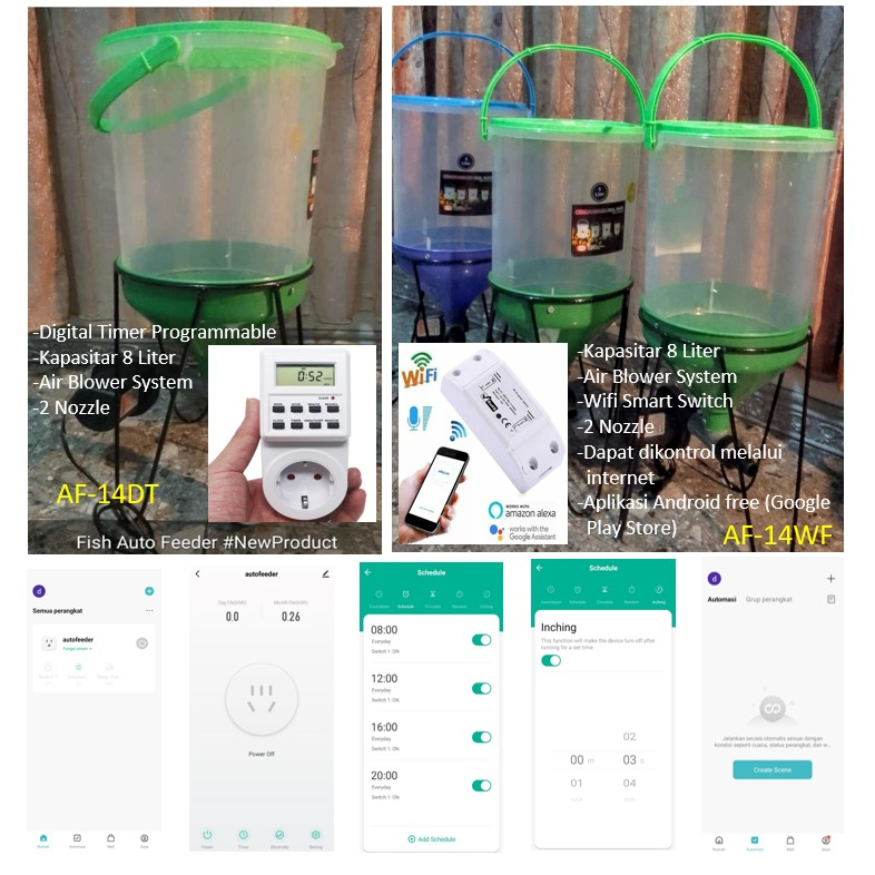 Jual Auto feeder feeding koi kucing anjing burung ikan hias kapasitas 8 ...