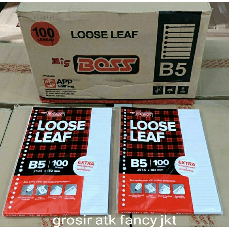 Jual Loose Leaf isi kertas file binder B5 Garis BigBoss BBO isi 100 Lembar | Shopee Indonesia