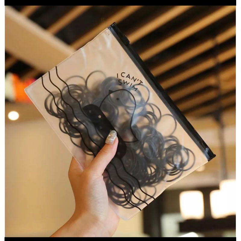 Jual Karet Ikat Rambut Korean Style Isi 100 Pcs + Pouch SH I10 | Shopee ...