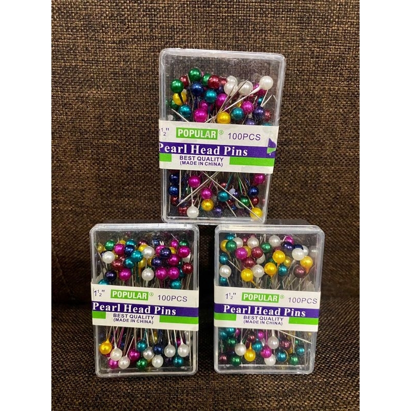 Jual Jarum Pentul 1 BOX / Needle pearl head pins / Jarum hijab nemoto ...